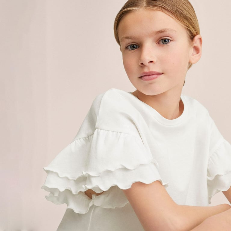 MANGO KIDS Mango Kids Polera Manga Volante Flin Niña | falabella.com