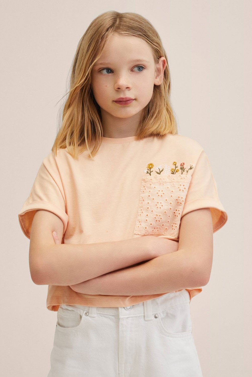MANGO KIDS Polera Detalles Bordados Niña Mango Kids | falabella.com