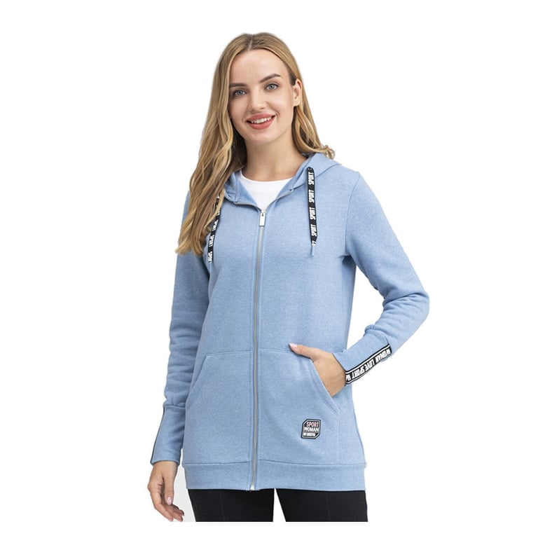 FASHION'S PARK Poleron Largo Tape Mujer Azul Oscuro Melange | falabella.com