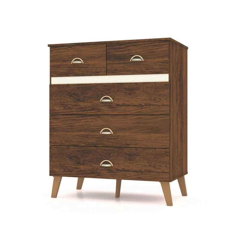 JDO & DESIGN Cómoda 5 Cajones Ibiza Imbuia Rustico Jdo & Design ...