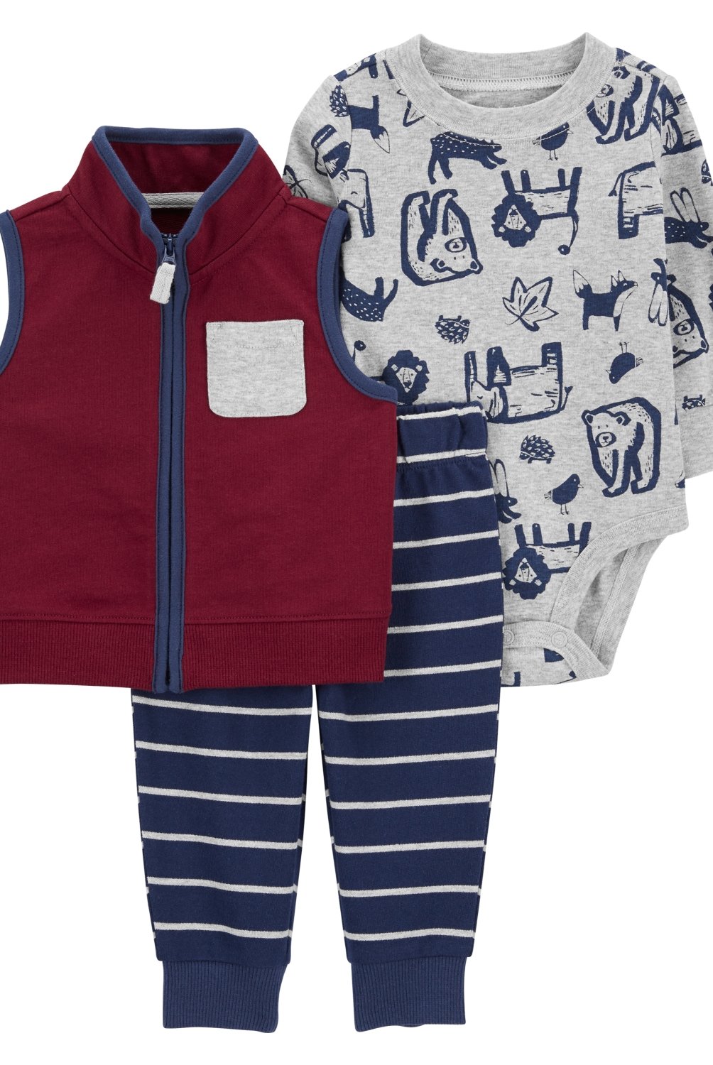 CARTER'S Conjunto 3 Piezas Polerón, Body y Pantalón Bebé Niño Carter's ...