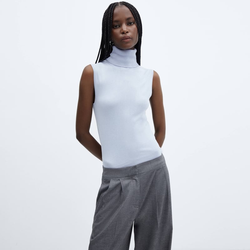 MANGO Top Punto Cuello Vuelto Mujer Mango | falabella.com