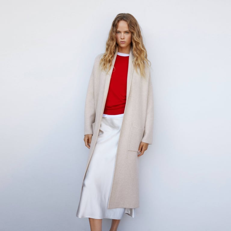 MANGO Abrigo Oversize Punto Bolsillos Mujer Mango | falabella.com