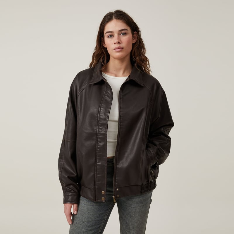 COTTON ON Bomber Jacket Pu Mujer Cotton On | falabella.com