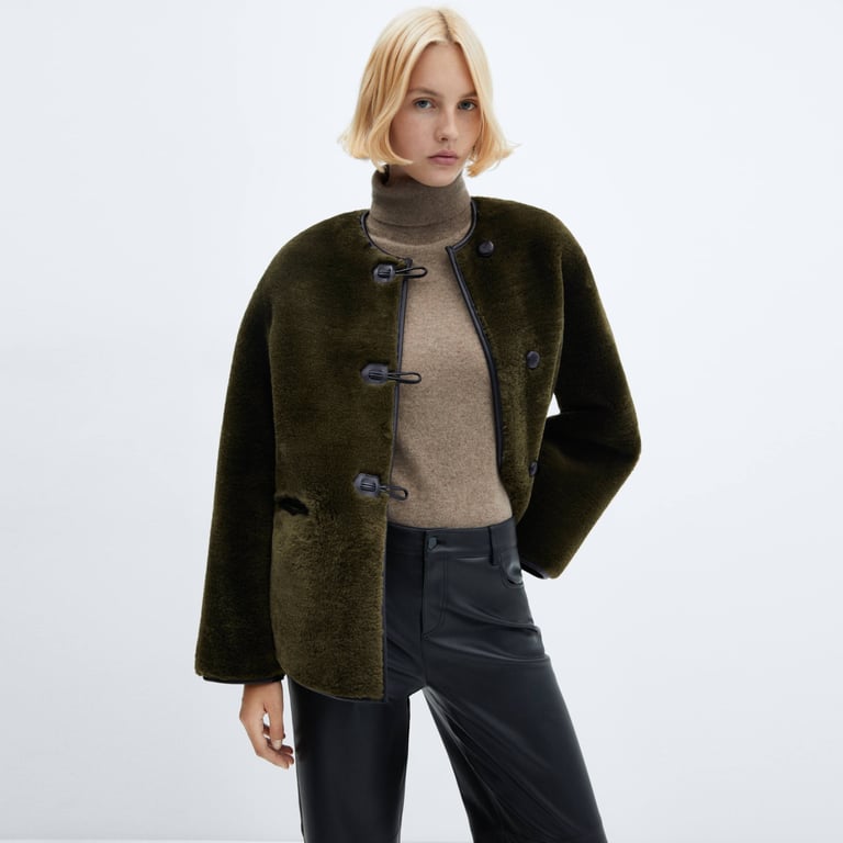 MANGO Abrigo Pelo Apliques Mujer Mango | falabella.com