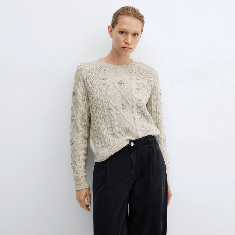 MANGO Sweater Trenzado Brillantes Mujer Mango | falabella.com
