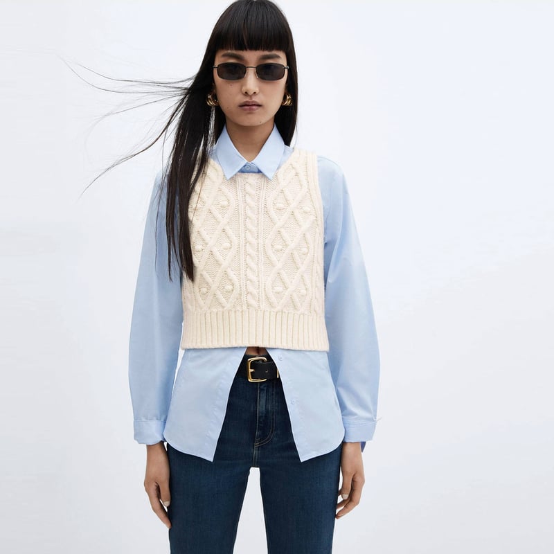 MANGO Chaleco Punto Trenzado Mujer Mango | falabella.com