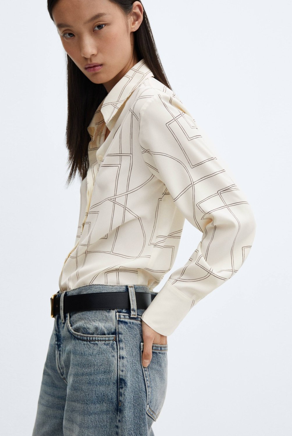 MANGO Blusa Fluida Botones Mujer Mango | falabella.com