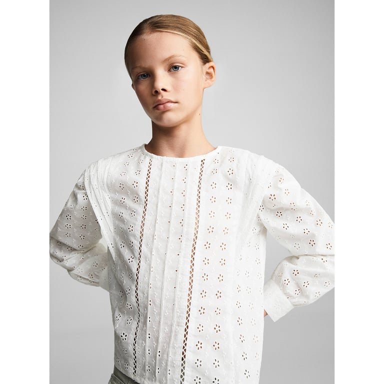 MANGO KIDS Blusa Bordado Floral Niña Mango Kids | falabella.com