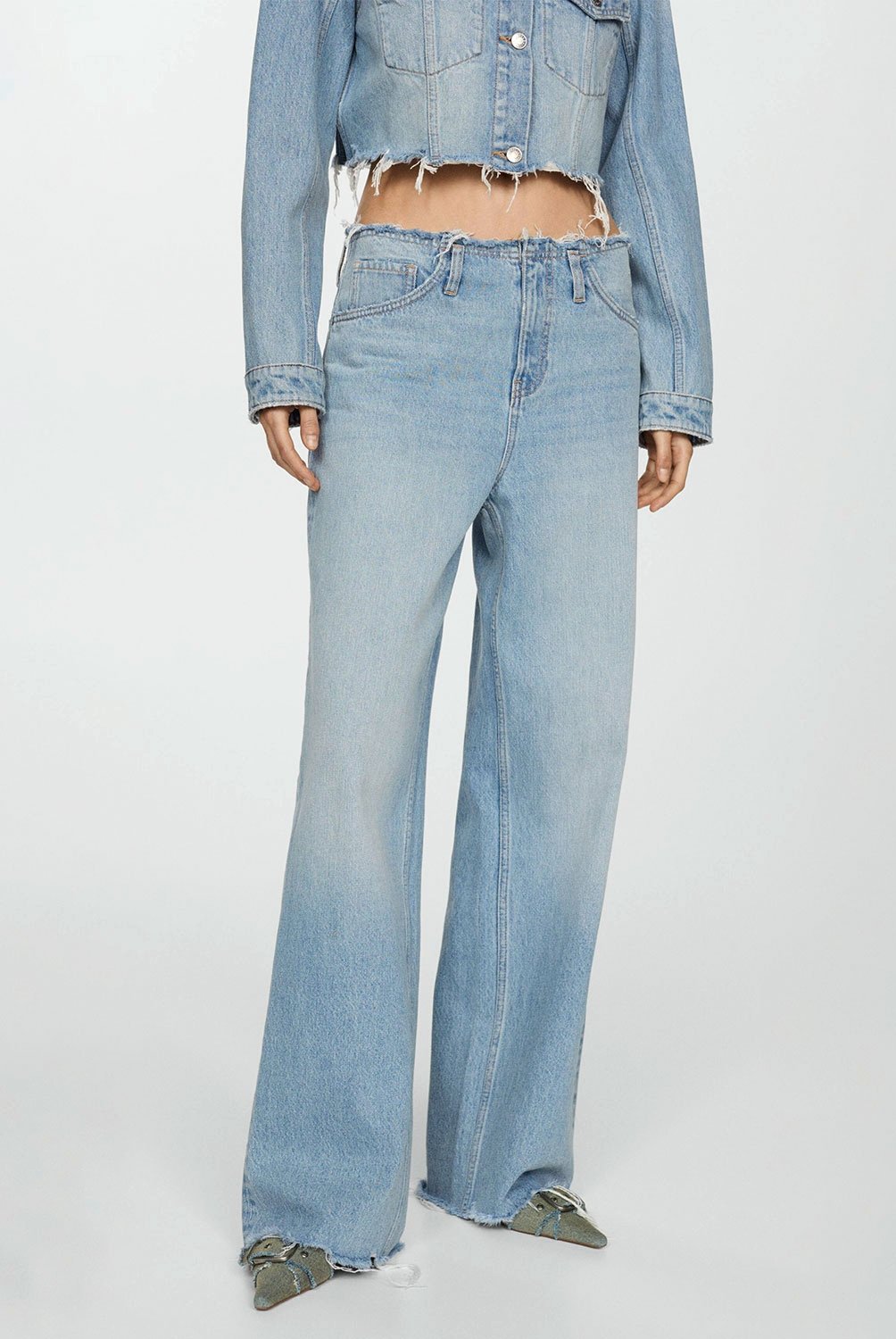 MANGO Jeans Wideleg Terminaciones Deshilachadas Mujer Mango | falabella.com