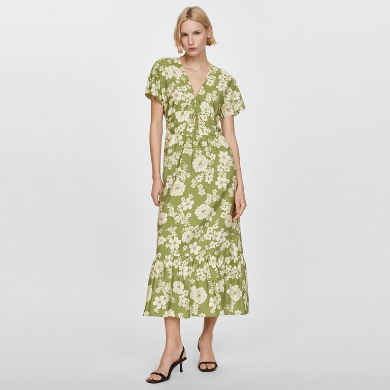 MANGO Vestido Mujer Estampado con Abertura Mango | falabella.com