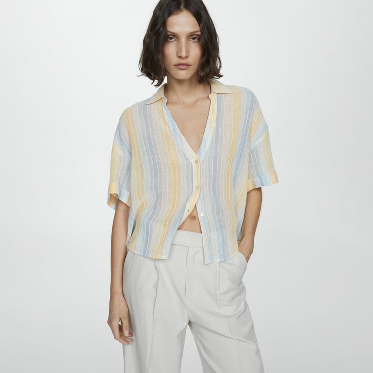 MANGO Camisa Semitransparente Rayas Mujer Mango | falabella.com