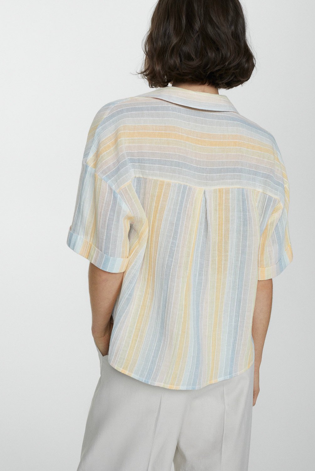 MANGO Camisa Semitransparente Rayas Mujer Mango | falabella.com