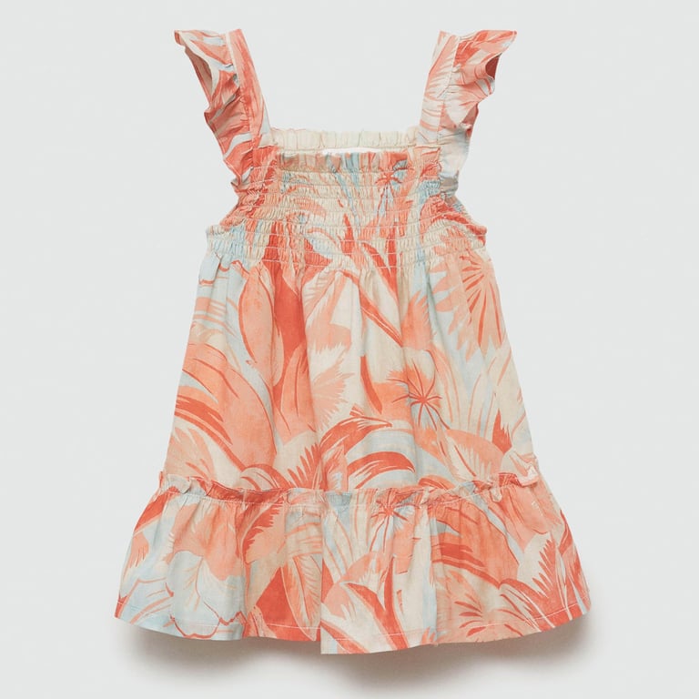 MANGO KIDS Vestido Fruncido Estampado Bebé Niña Mango Kids | falabella.com