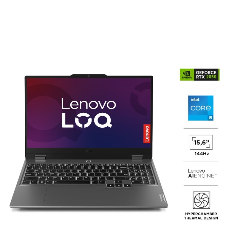 LENOVO Notebook Gamer LOQ i5-12450HX 8GB RAM 512GB SSD RTX 2050 15,6 ...