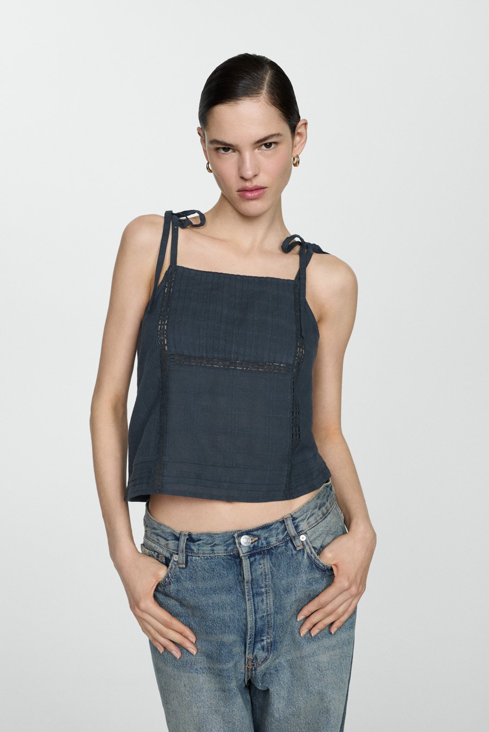 MANGO Top Bordado Algodón Mujer Mango | falabella.com