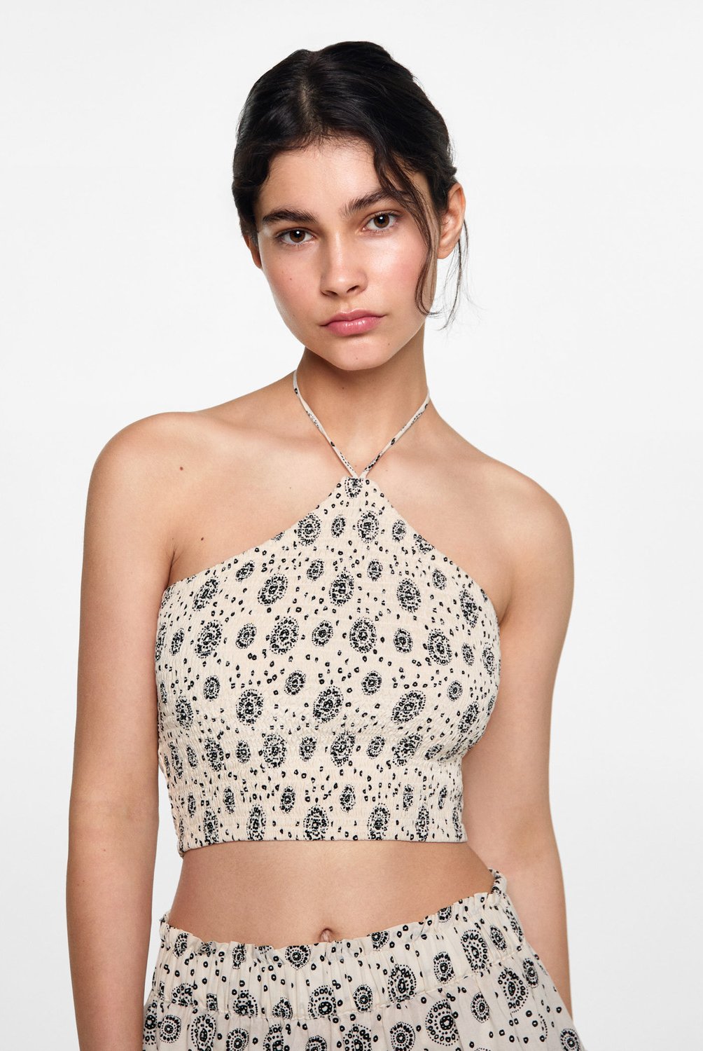 MANGO TEEN Top Fruncido Estampado Mujer Mango Teen | falabella.com
