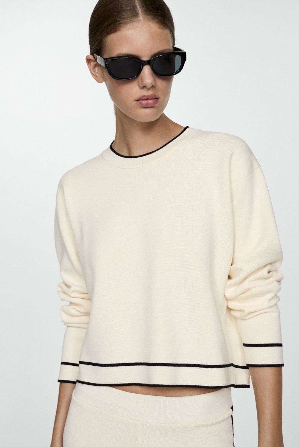 MANGO Sweater Ribetes Contraste Mujer Mango | falabella.com