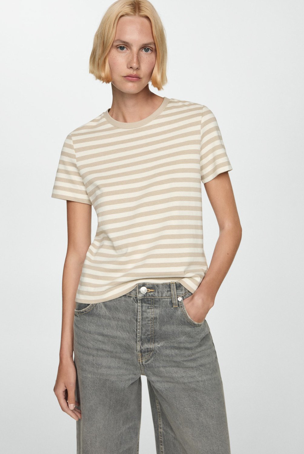MANGO Polera Algodón Rayas Mujer Mango | falabella.com