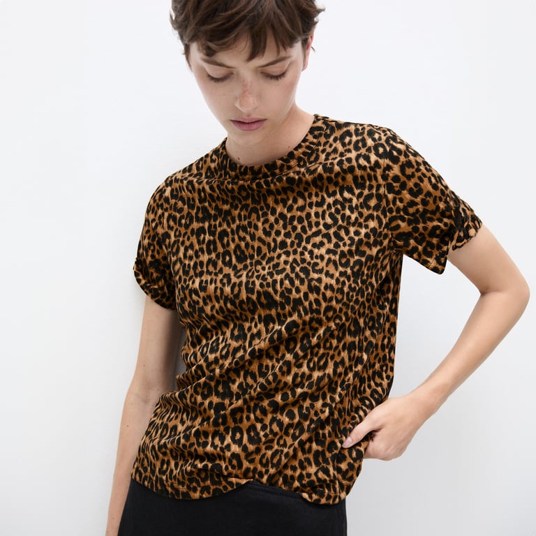 MANGO Polera Algodón Animal Print Mujer Mango | falabella.com