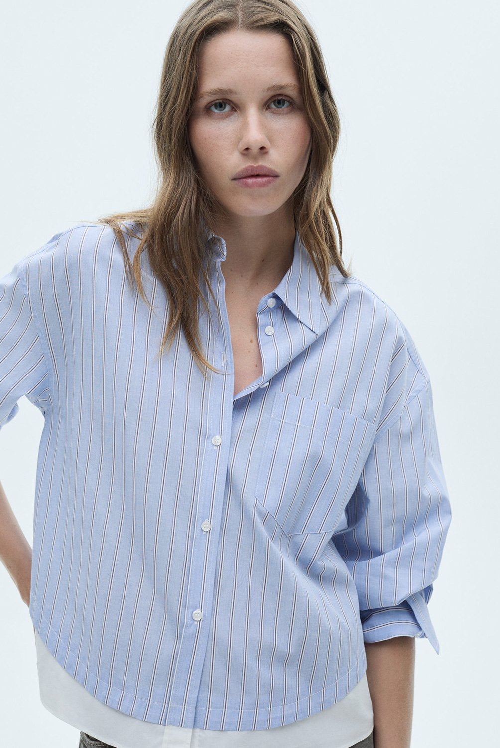 MANGO Blusa Rayas Bajo En Contraste Mujer Mango | falabella.com