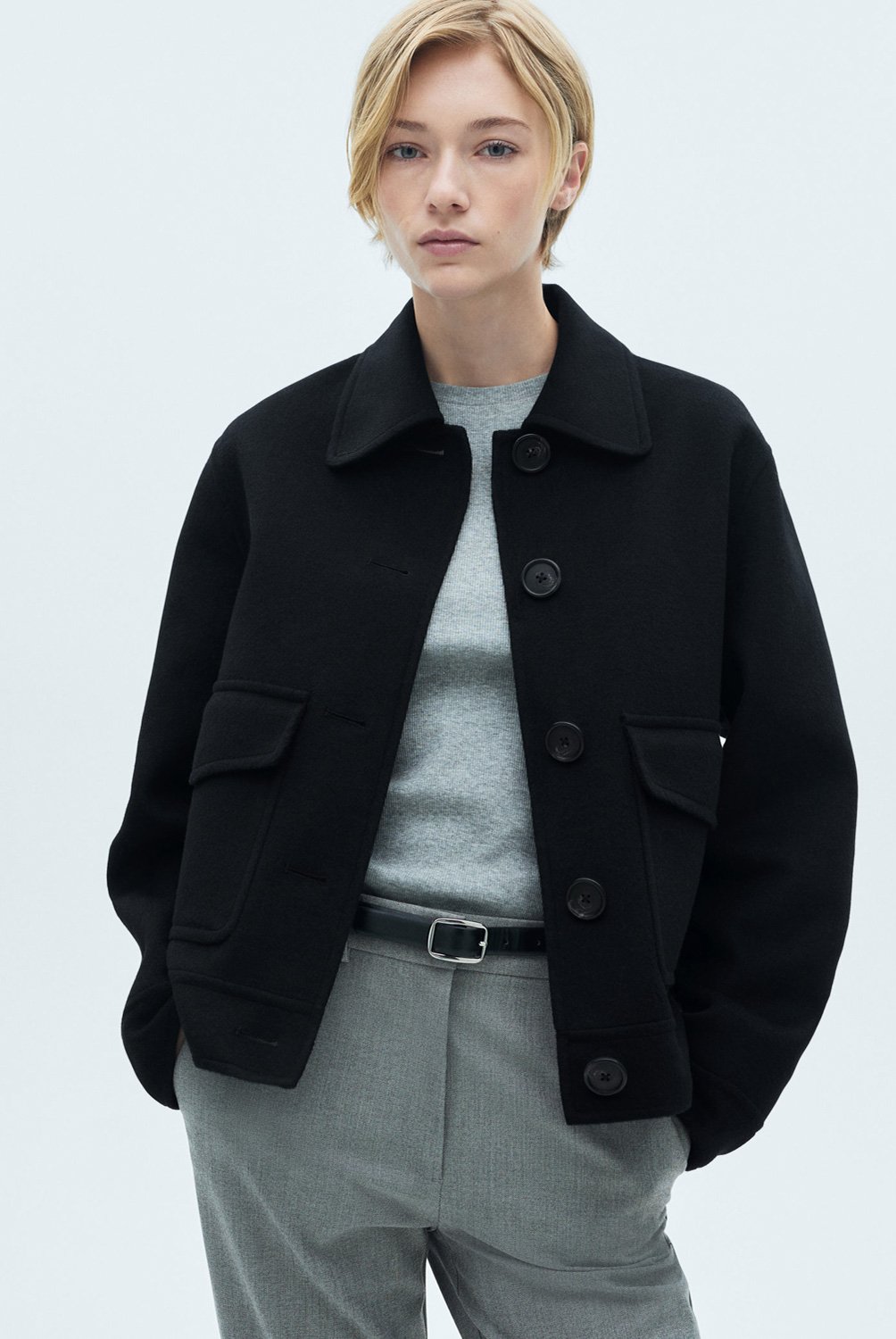 MANGO Chaqueta Lana Bolsillos Mujer Mango | falabella.com