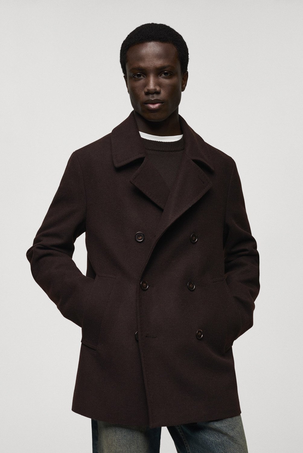 MANGO MAN Abrigo Lana Cruzado Botones Hombre Mango Man | falabella.com