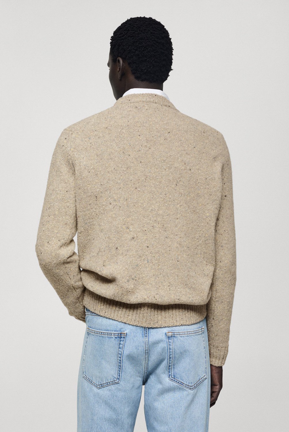 MANGO MAN Sweater Punto Lana Jaspeada Hombre Mango Man | falabella.com