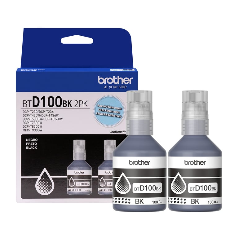 BROTHER Pack 2 Botellas Tintas BTD100BK2PK Brother | falabella.com
