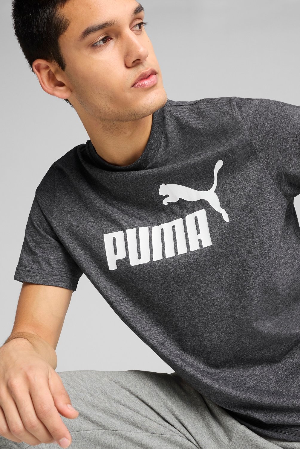 PUMA Camiseta Manga Corta Ess No. 1 Logo Heather Tee Hombre Puma | falabella.com