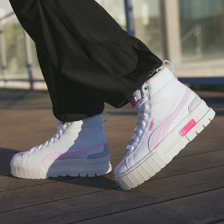 PUMA Mayze Mid Binding Zapatilla Urbana Plataforma Mujer Blanca Puma ...