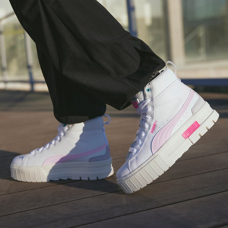PUMA Mayze Mid Binding Zapatilla Urbana Plataforma Mujer Blanca Puma ...