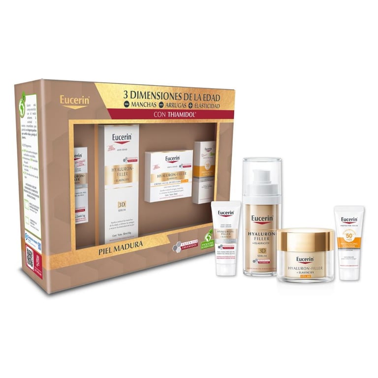 EUCERIN Set Rutina Elasticity Serum, Crema Facial Día, Crema Facial ...