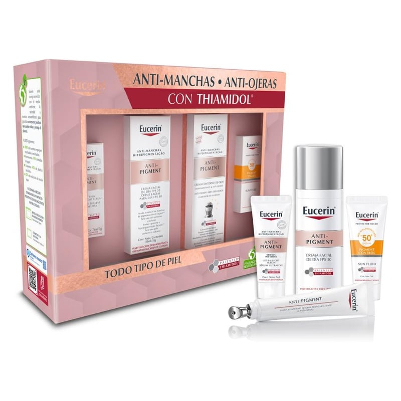 EUCERIN Set Rutina Anti-Pigment Serum, Crema Facial Día, Contorno de ...