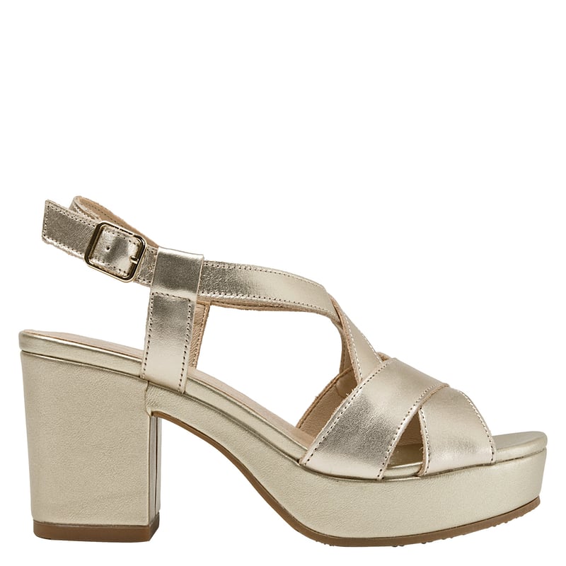 BRUNO ROSSI Sandalia Mujer Cuero Dorado Bruno Rossi | falabella.com