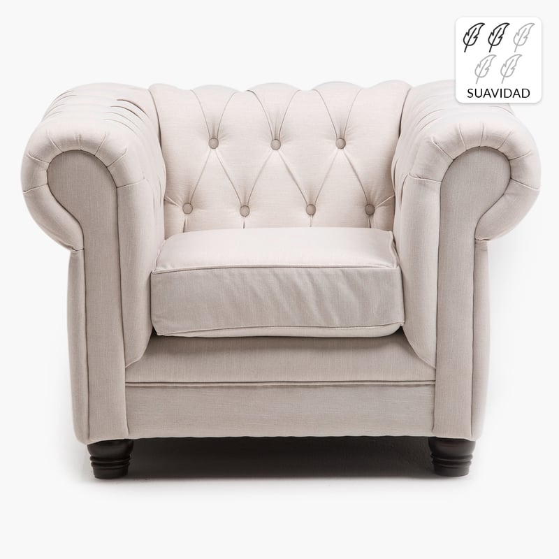 BARRA DESIGN Sillón 1 Cuerpo Capitone New Lino Barra Design | falabella.com