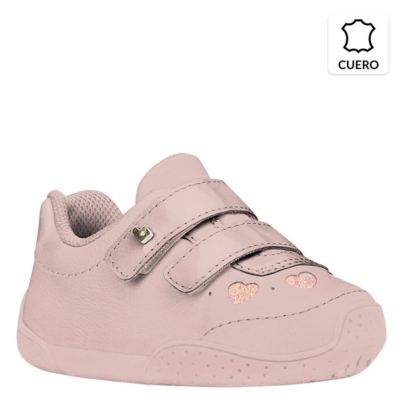 BIBI Zapatilla Urbana Niña Cuero con Corazón de Glitter | falabella.com