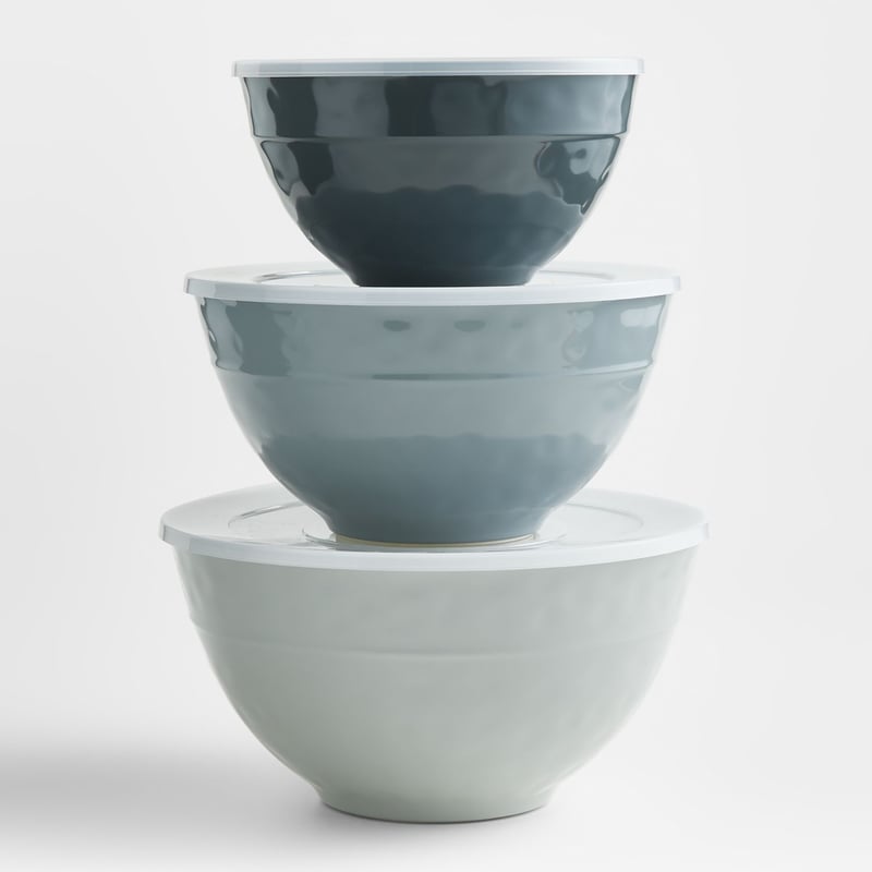 CRATE & BARREL Set 3 Bowl Orabel Melamina Con Tapa Crate & Barrel ...