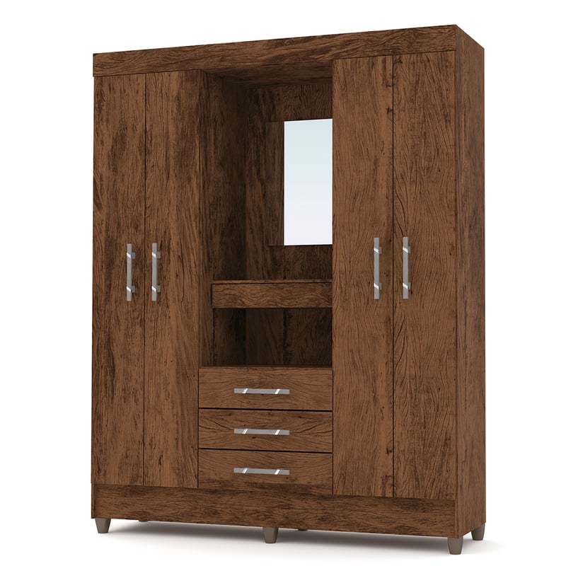 JDO & DESIGN Clóset Capelina 4 Puertas 3 Cajones Rustico Jdo & Design ...