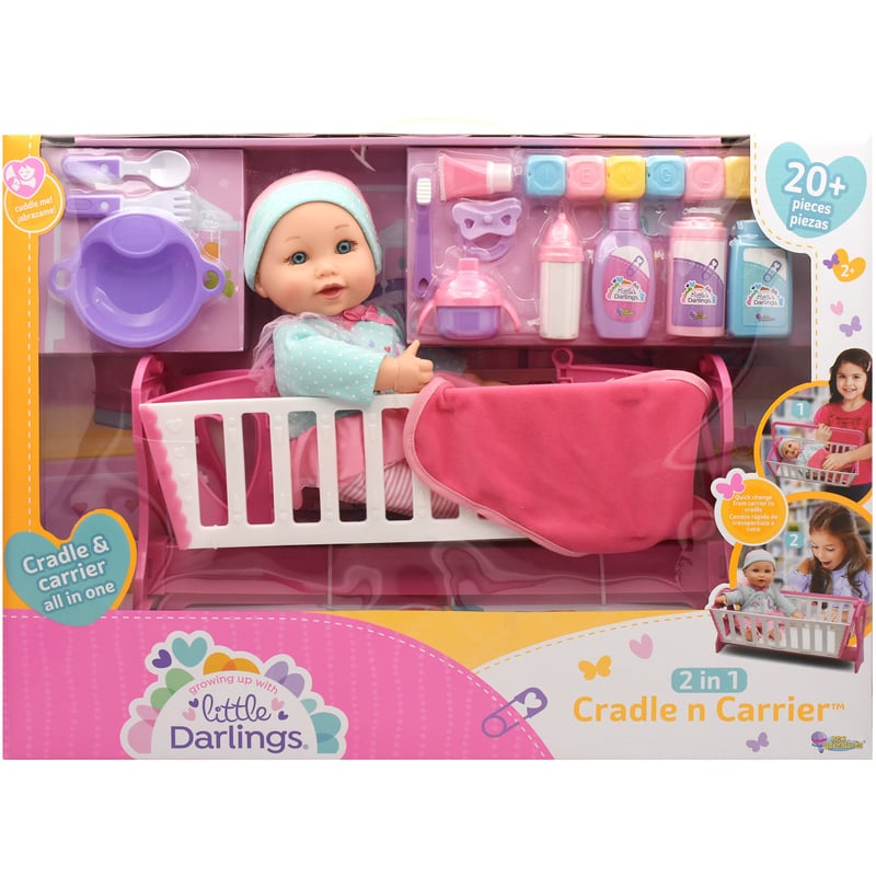 LITTLE DARLINGS Muñeca Con Cuna Y 20 Accesorios Little Darlings ...