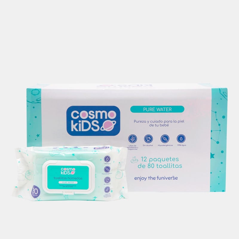 COSMO KIDS Toallitas Húmedas Water Wipes 12 paquetes de 80 Unidades ...
