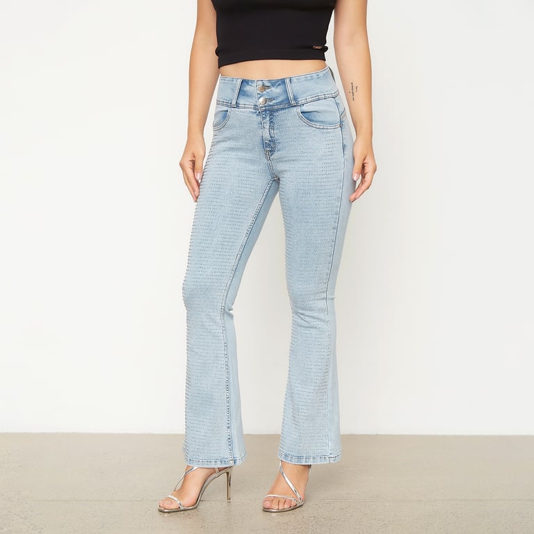 MOSSIMO Jeans Flare Tiro Alto Mujer Mossimo | falabella.com