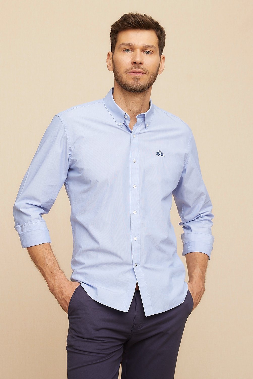 LA MARTINA Camisa Manga Larga Casual Lisa Slim Fit Hombre La Martina ...