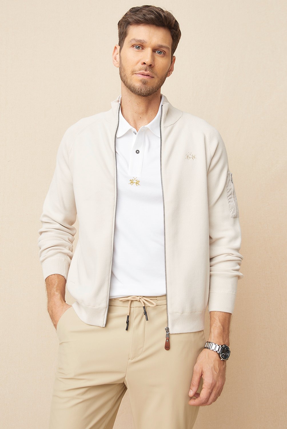 LA MARTINA Sweater Con Cierre Full Zipper Regular Fit Hombre La Martina ...