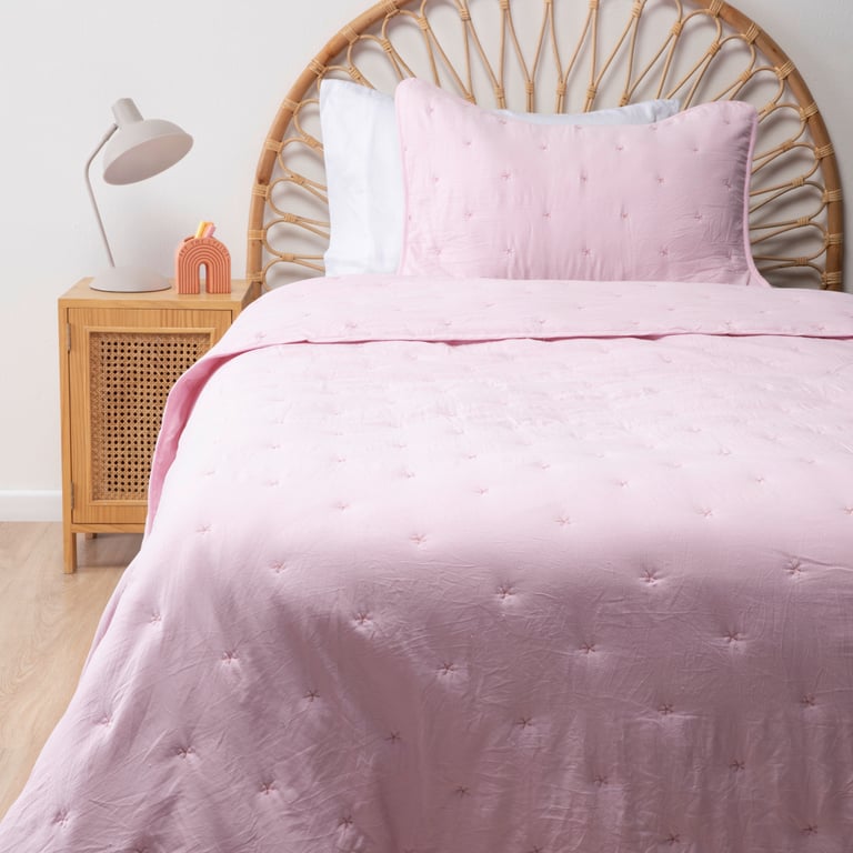 MICA KIDS Cubrecama Estrella Rosado 1,5 Plazas Mica Kids | falabella.com