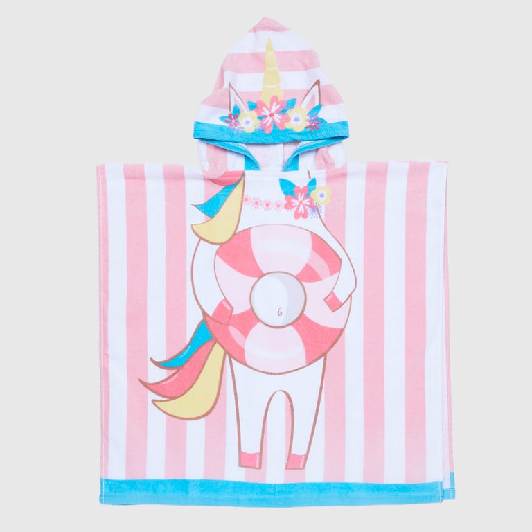 MICA KIDS Poncho Toalla Infantil Unicornio Rayas Mica Kids | falabella.com