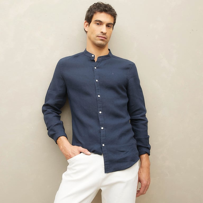 WOLF&HANK Camisa Casual Manga Larga Lino Hombre Wolf&Hank | falabella.com