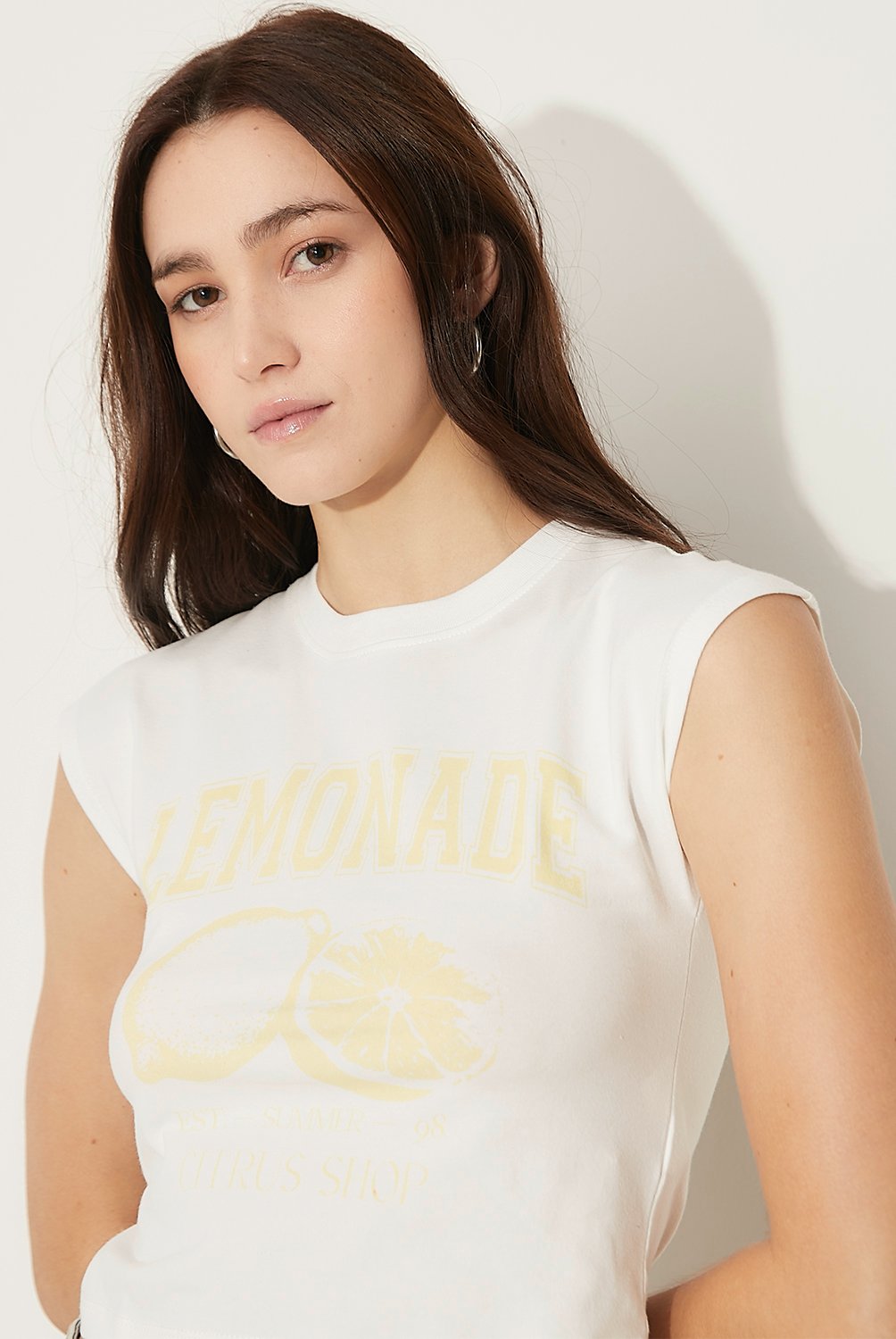 SYBILLA Polera Sybilla Cropped Manga Corta Algodón Rayas Mujer ...