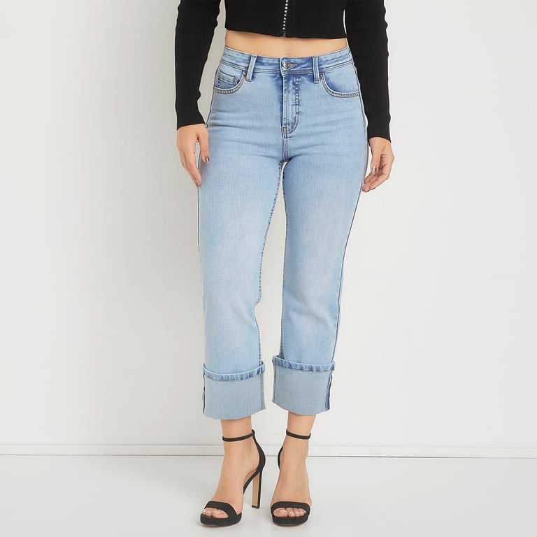 MOSSIMO Jeans Straight Tiro Alto Mujer Mossimo | falabella.com