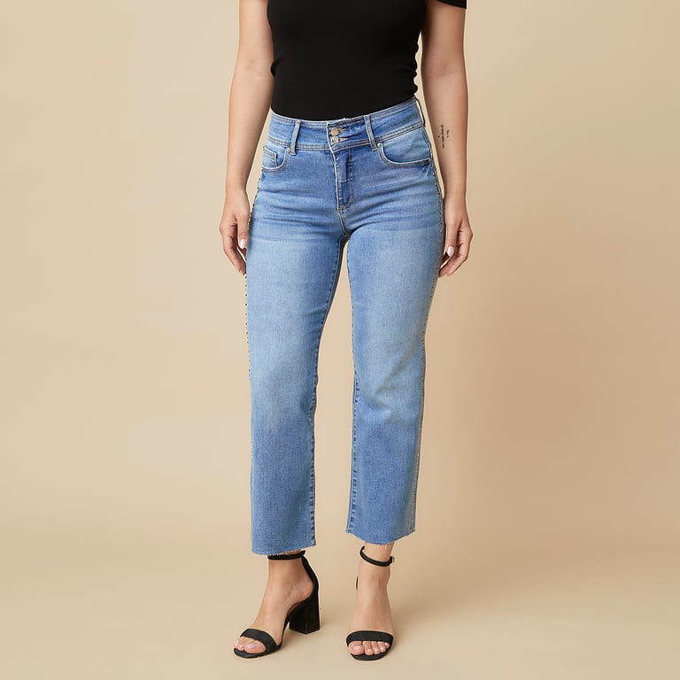 MOSSIMO Jeans Straight Tiro Alto Mujer Mossimo | falabella.com